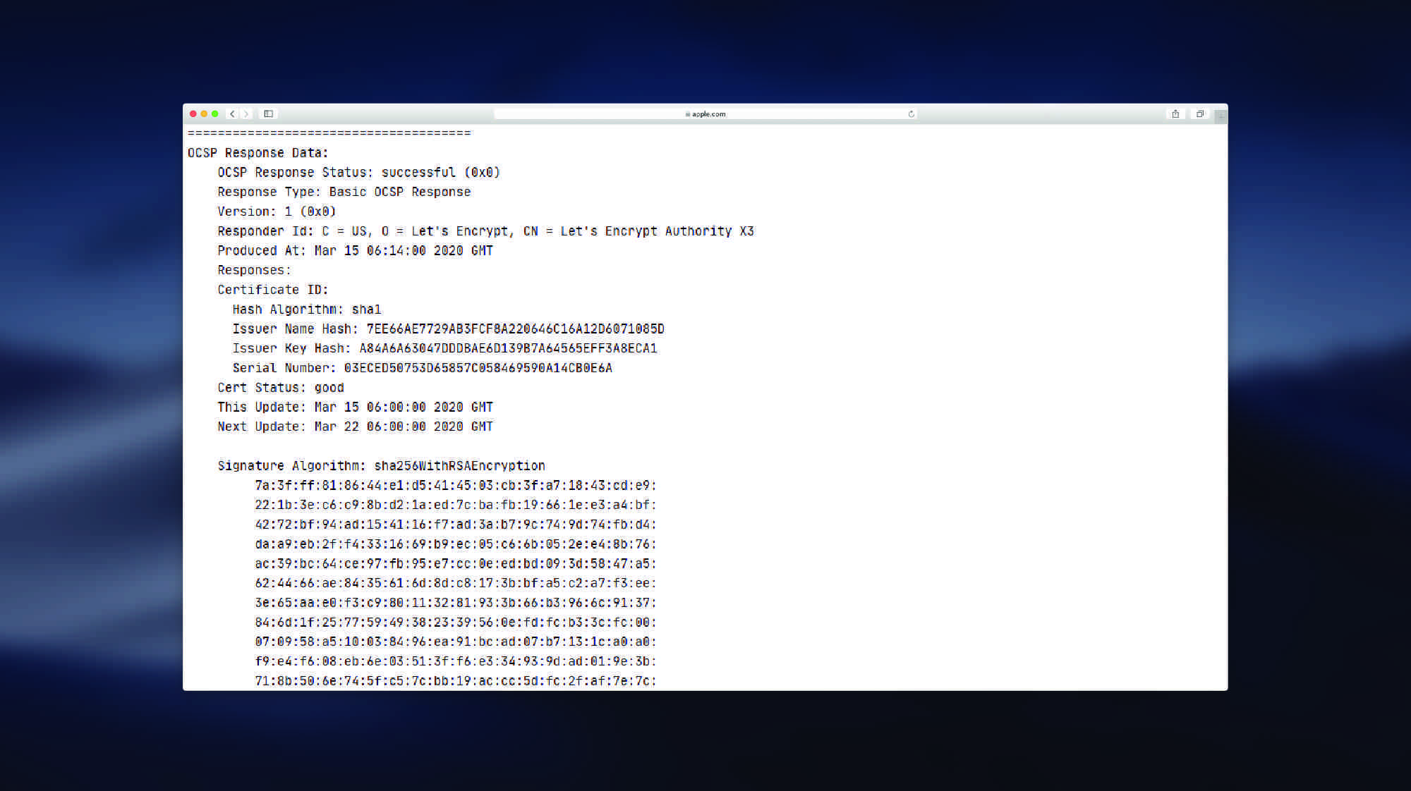 How To Check The Ocsp Response Data Of An Ssl Website Codefaq